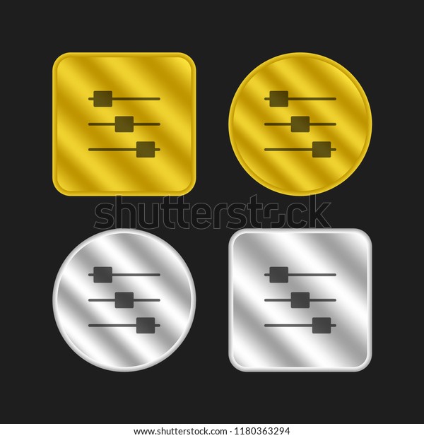 Controls Gold Silver Metallic Coin Logo Stock Vector (Royalty Free ...