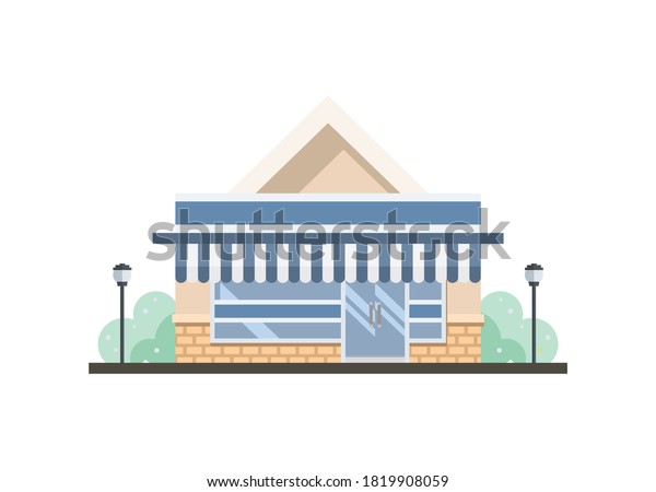 Convenience Store Building Brick Relief Wall Stock Vector (Royalty Free ...