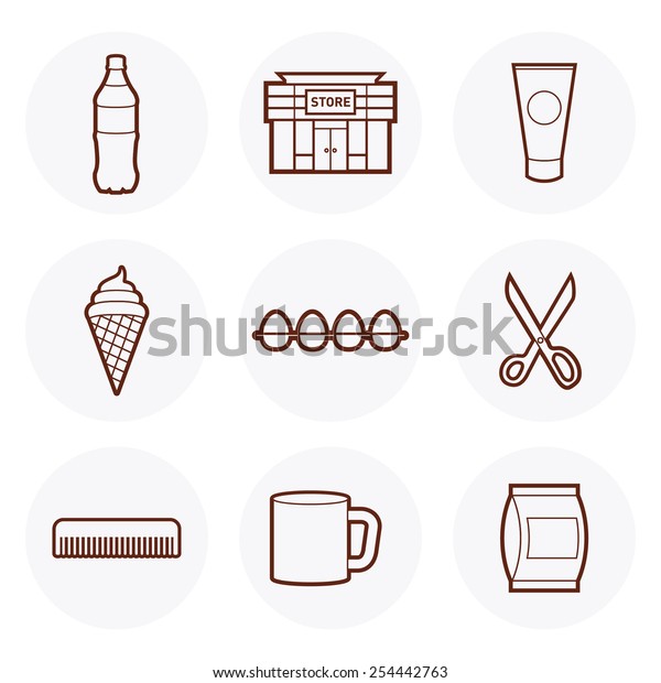 Convenience Store Icon 6 Icon Set Stock Vector (Royalty Free) 254442763 ...