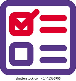 Conventional Ballot Paper Voting Checkbox Tick Stock Vector (Royalty ...