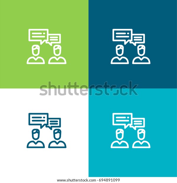 Conversation Green Blue Material Color Minimal Stock Vector (Royalty ...