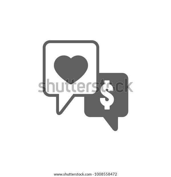 Conversation Heart Money Icon Vector Stock Vector (Royalty Free ...