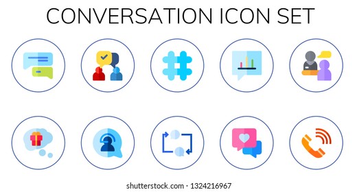 Conversation Icon Set 10 Flat Conversation Stock Vector (Royalty Free ...