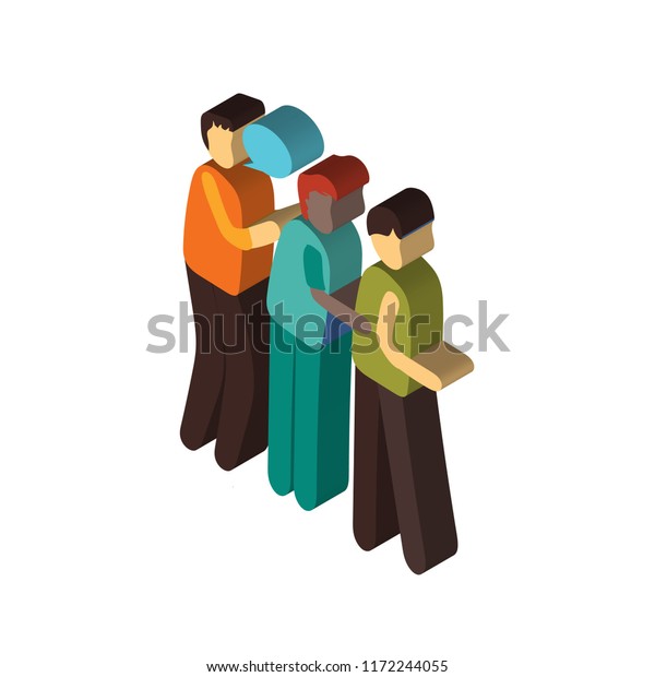 Conversation Isometric Left Top View 3d Stock Vector (Royalty Free ...