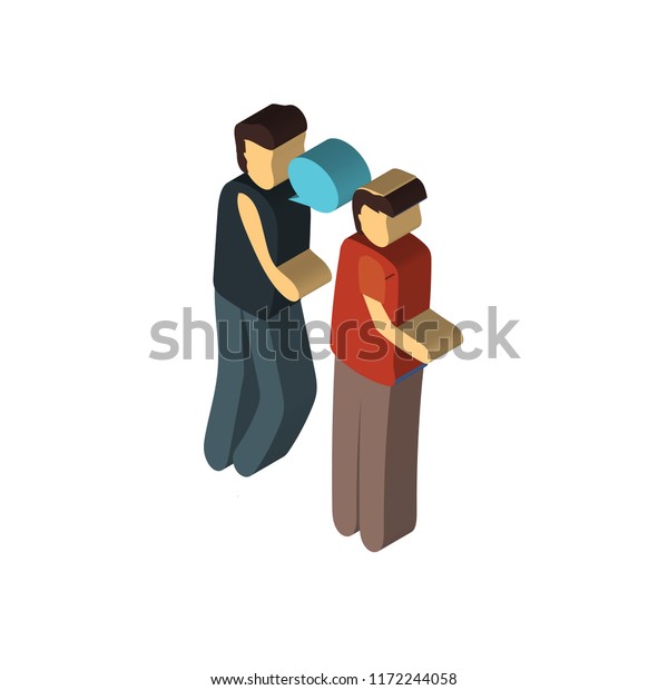 Conversation Isometric Left Top View 3d Stock Vector (Royalty Free ...