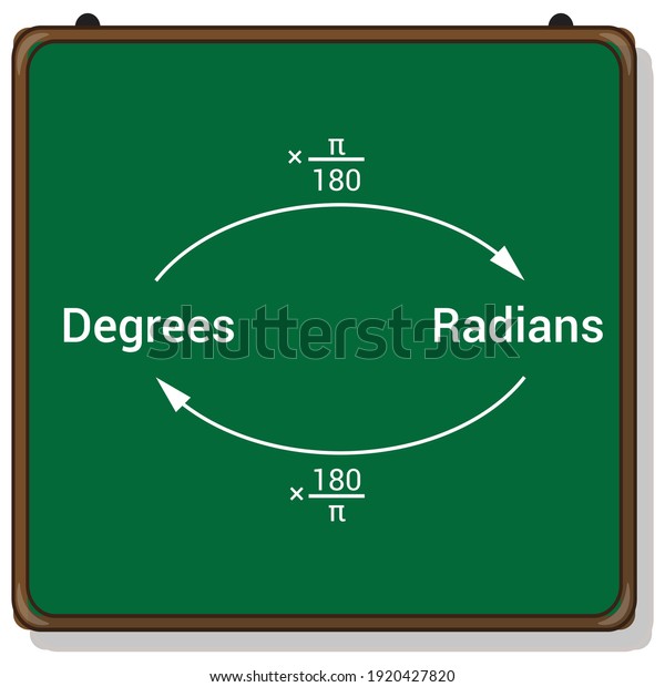 Convert Degrees Radians Formula Stock Vector (Royalty Free) 1920427820 ...