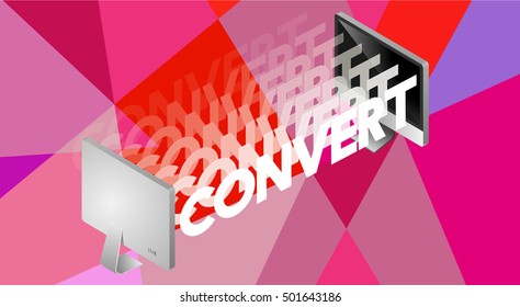 Convert Word Design Graphic Concept Stock Vector (Royalty Free ...
