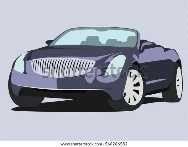 Convertible Blue Realistic Vector Illustration Isolated Stock Vector ...