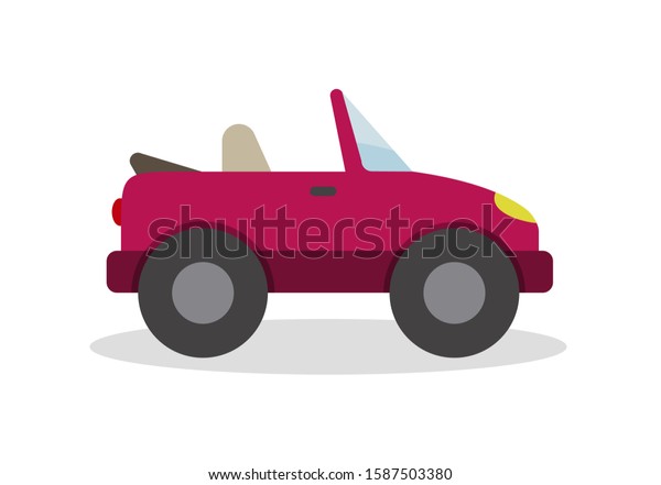 Convertible Car Cartoon Style Vector Illustration Stock Vector (Royalty ...