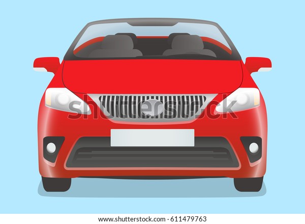Convertible Car Front View Stock Vector (Royalty Free) 611479763 ...