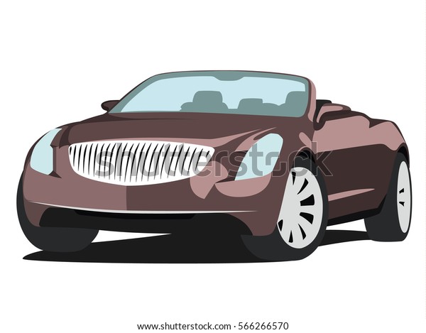 Convertible Red Realistic Vector Illustration Isolated Stock Vector ...