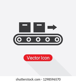Conveyor Belt Box Vector Flat Icon Stock Vector (Royalty Free) 484747798