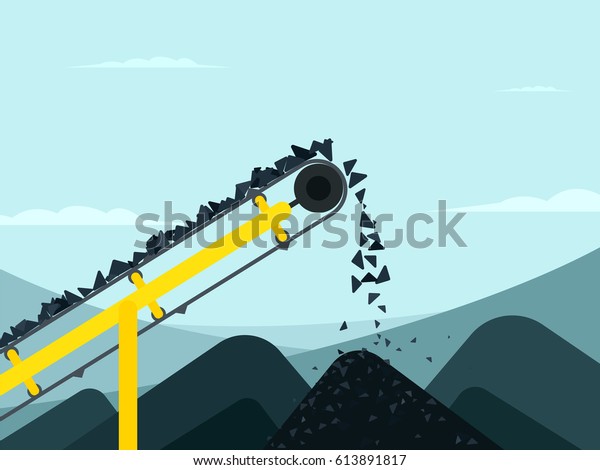 Conveyor Belt Coal Mining Industry Vector Stock Vector (Royalty Free ...