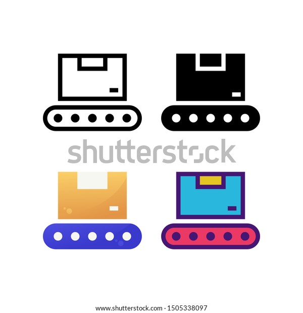 Conveyor Belt Logo Icon Design Four Stock Vector (Royalty Free ...