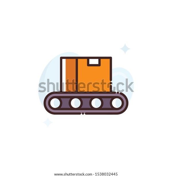 Conveyor Belt Vector Illustration Outline Filled Stock Vector (Royalty ...