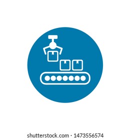 Conveyor Line Icon Production Manufacturing Vector Stock Vector ...