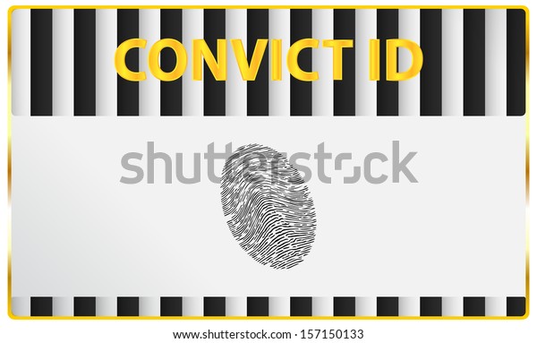 Convict Identification Card Fingerprint Registration Stock Vector ...