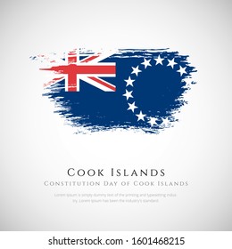 Cook Islands Brush Flag Constitution Day Stock Vector (Royalty Free ...
