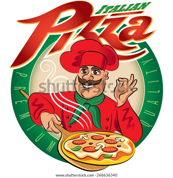 Cook Pizza Vector Illustration Isolated On Stock Vector (Royalty Free ...