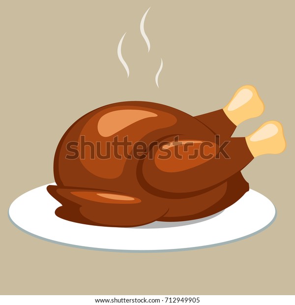 Cooked Chicken Icon Full Pictogram Vector Stock Vector (Royalty Free ...