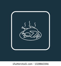 Cooked Turkey Icon Line Symbol Premium Stock Vector (Royalty Free ...