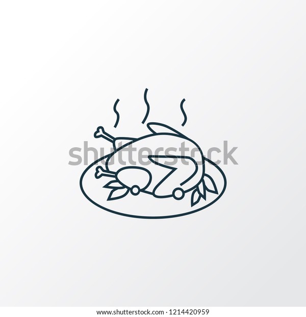 Cooked Turkey Icon Line Symbol Premium Stock Vector (Royalty Free ...