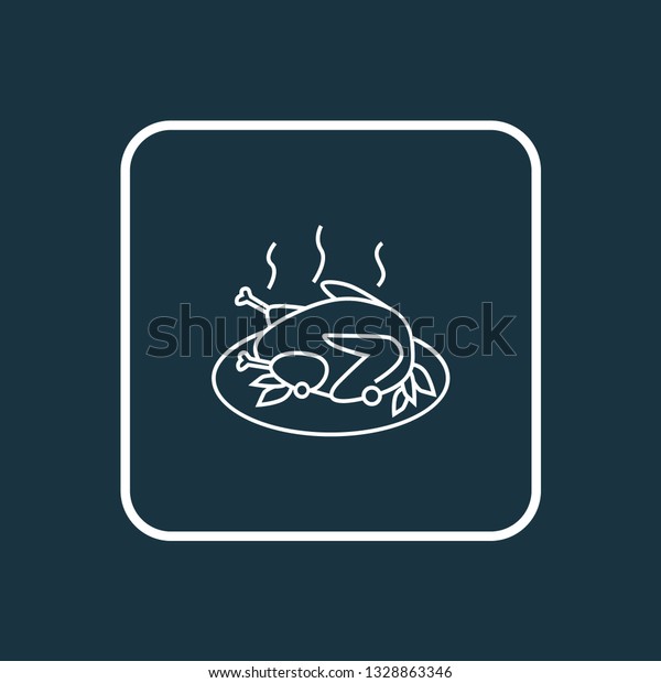 Cooked Turkey Icon Line Symbol Premium Stock Vector (Royalty Free ...