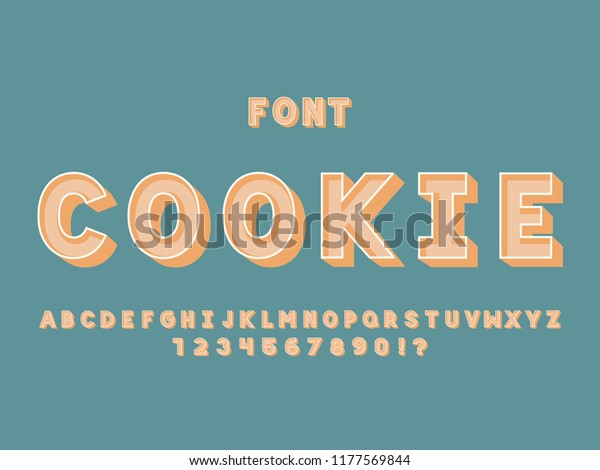 Cookie Font Vector Alphabet Letters Numbers 库存矢量图（免版税）1177569844 ...