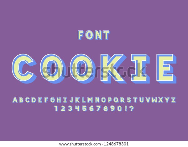 Stock vektor „Cookie Font Vector Alphabet Letters Numbers“ (bez ...