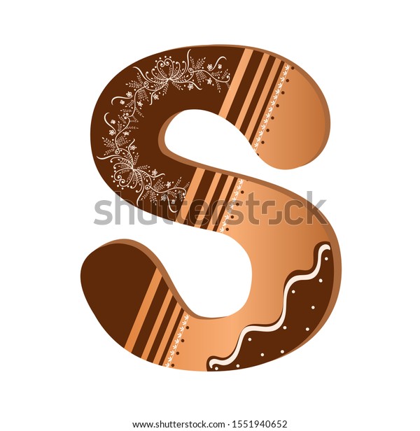 Cookie Letter S Alphabet Ornaments Cute Stock Vector (Royalty Free ...