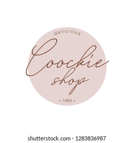 Cookie Shop Logo Handwritten Logo Isolated Stock Vector (Royalty Free ...