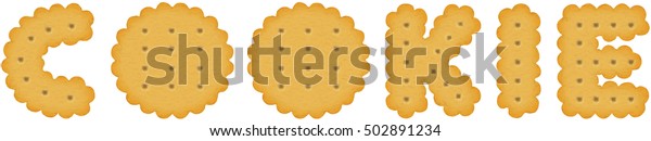 Cookie Words Texture Letters Realistic Biscuit Stock Vector (Royalty ...
