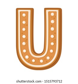 Cookies Shape Letter U Vector Illustration Stock Vector (Royalty Free ...