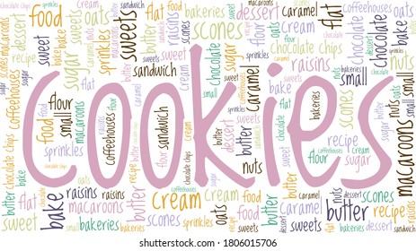 Cookies Vector Illustration Word Cloud Isolated Stock Vector (Royalty ...