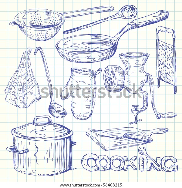 Cooking Doodles Stock Vector (Royalty Free) 56408215