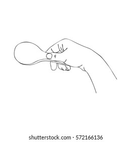 Cooking Hand Serving Spoon Line Drawing Stock Vector (Royalty Free ...