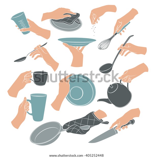 Cooking Hands Flat Stile Isolated On Stock Vector (Royalty Free) 405252448