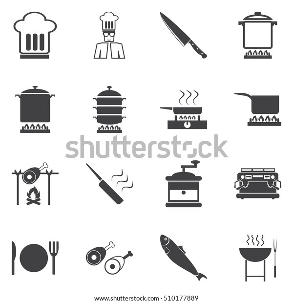 Cooking Icons Mono Vector Symbols Stock Vector (Royalty Free) 510177889 ...