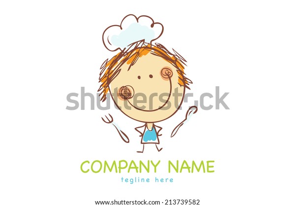 Cooking Kid Chef Logo Children Food: เวกเตอร์สต็อก (ปลอดค่าลิขสิทธิ์ ...
