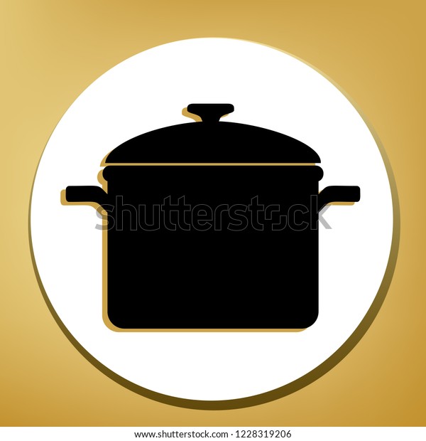 Cooking Pan Sign Vector Black Icon Stock Vector (Royalty Free ...