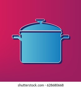 Cooking Pan Sign Vector Blue 3d Stock Vector (Royalty Free) 628680668 ...