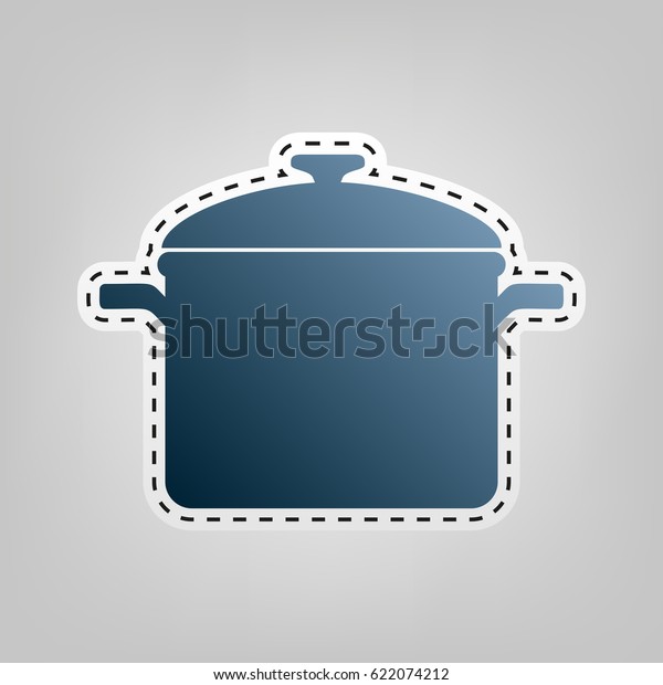 Cooking Pan Sign Vector Blue Icon Stock Vector (Royalty Free) 622074212 ...