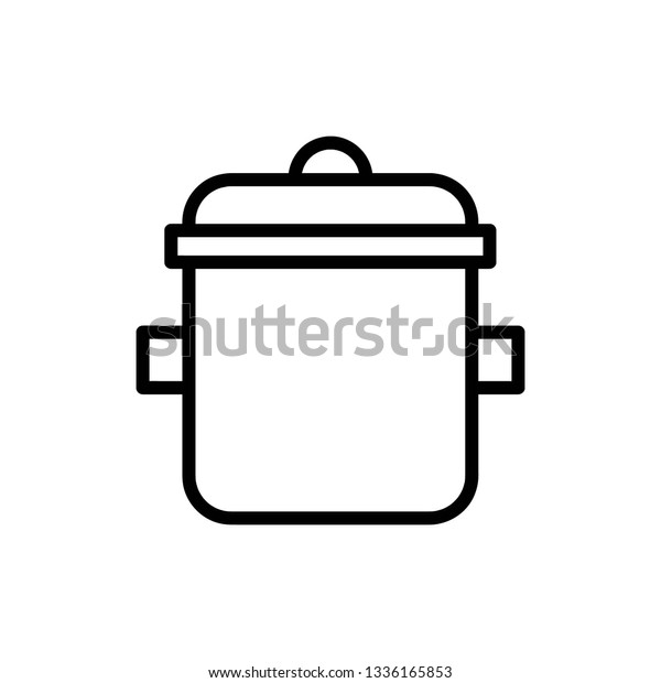 Cooking Pot Outline Icon Linear Style Stock Vector (Royalty Free ...