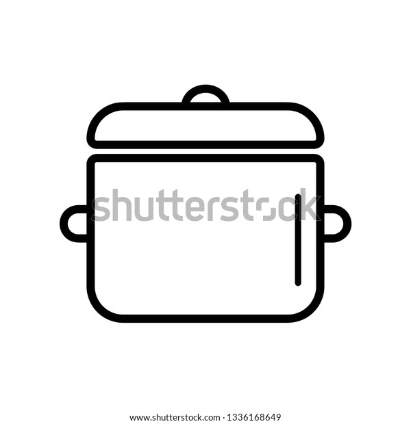 Cooking Pot Outline Icon Linear Style Stock Vector (Royalty Free ...