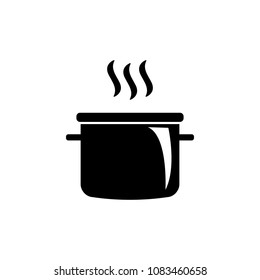Cooking Pot Saucepan Smoke Vector Icon Stock Vector (Royalty Free ...