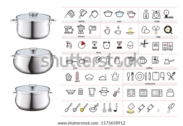 Cooking Preparation Instructions Set Detailed Guideline Stock Vector ...