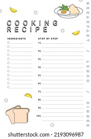 Cooking Recipe Paper Note Printable Stock Vector (Royalty Free ...