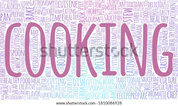 Cooking Vector Illustration Word Cloud Isolated Stock Vector (Royalty ...