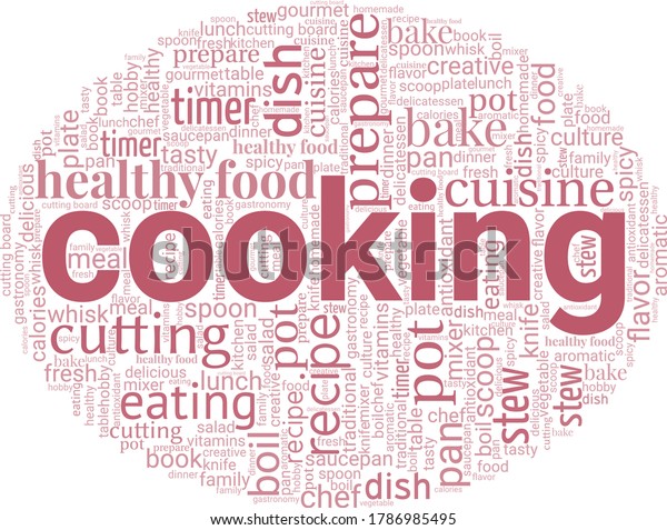Cooking Word Cloud Isolated On White Stock Vector (Royalty Free ...