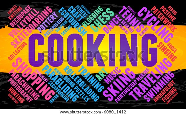 Cooking Word Cloud Multicolor Font Yellow Stock Vector (Royalty Free ...